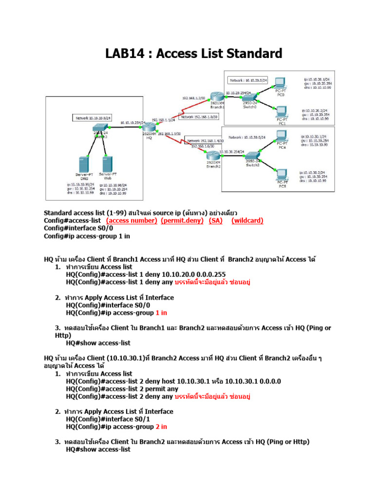 14 Access List Standard Pdf
