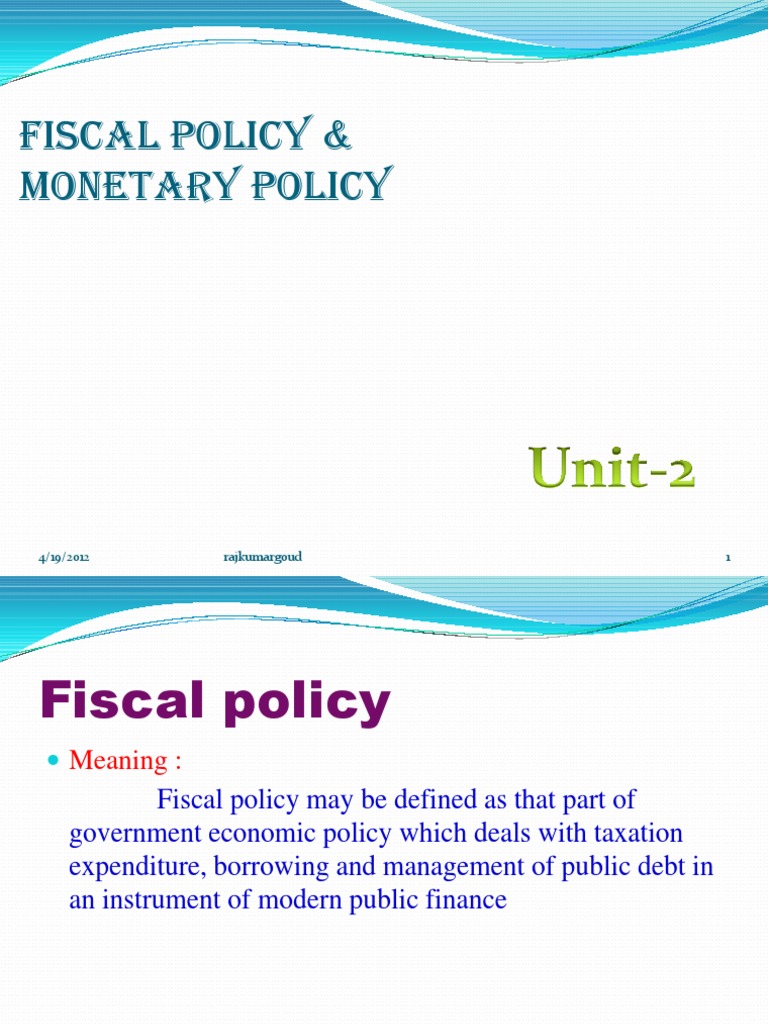 Fiscal Policy | PDF | Fiscal Policy | Public Finance