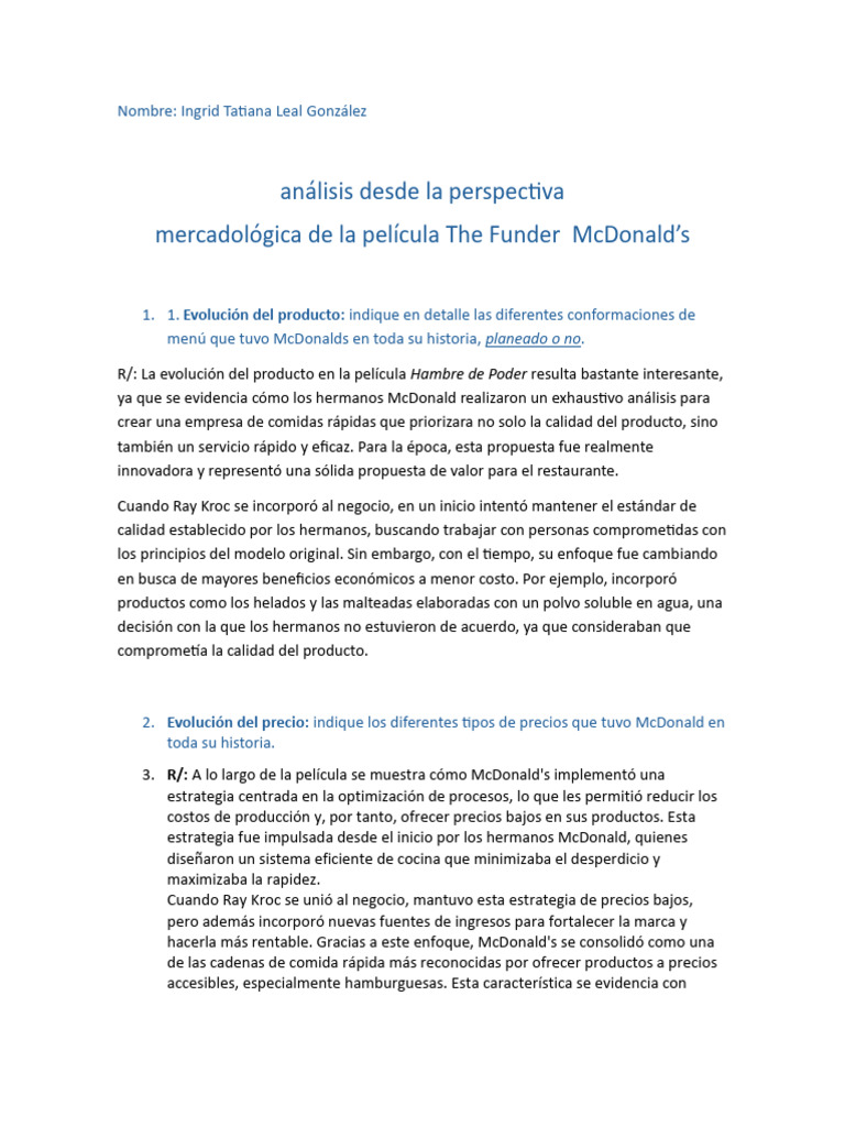 The Funder MC Donald's | PDF | Mc Donald's | Economias