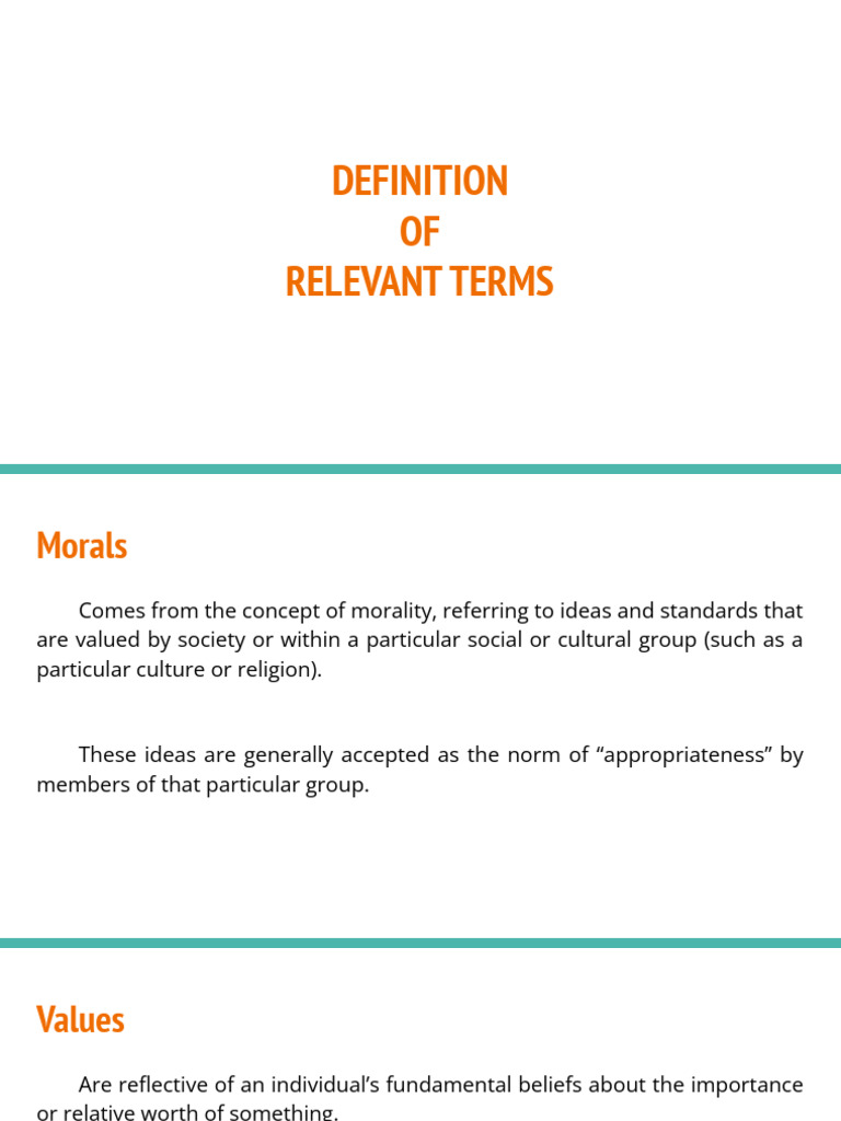 Definition of Relevant Terms | PDF