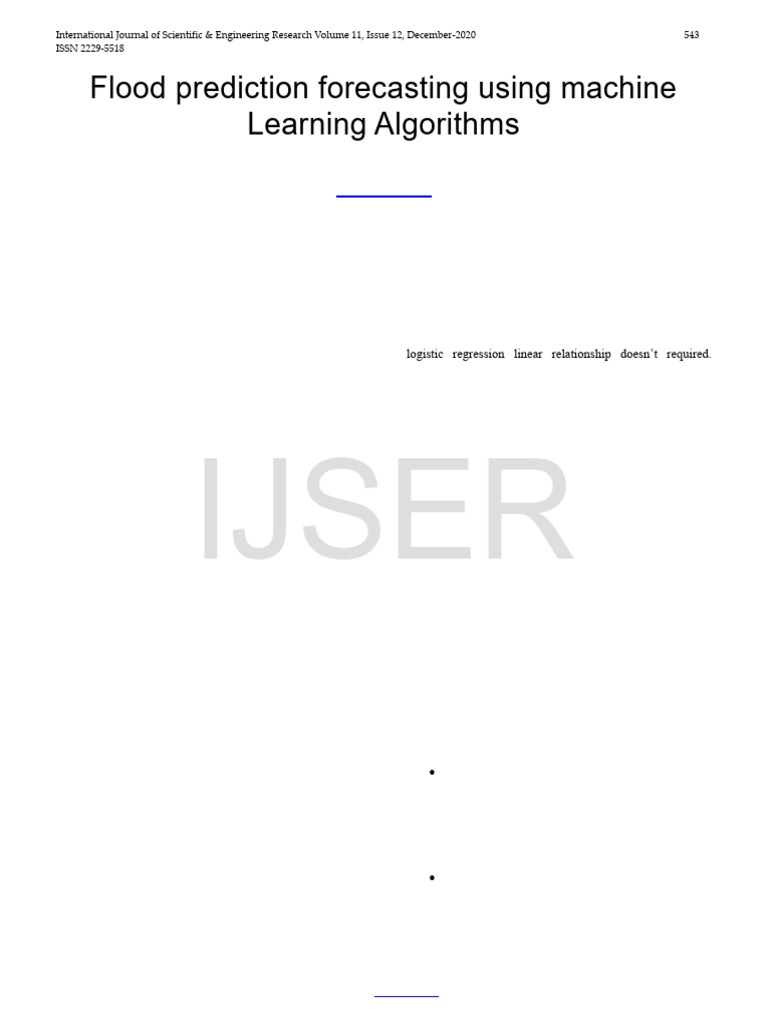 Flood Prediction Forecasting Using Machine Learning Algorithms | PDF | Machine Learning ...