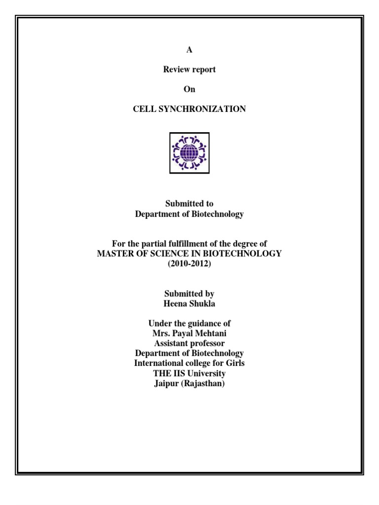 Cell Synchronization | PDF | Cell Cycle | Chromosome