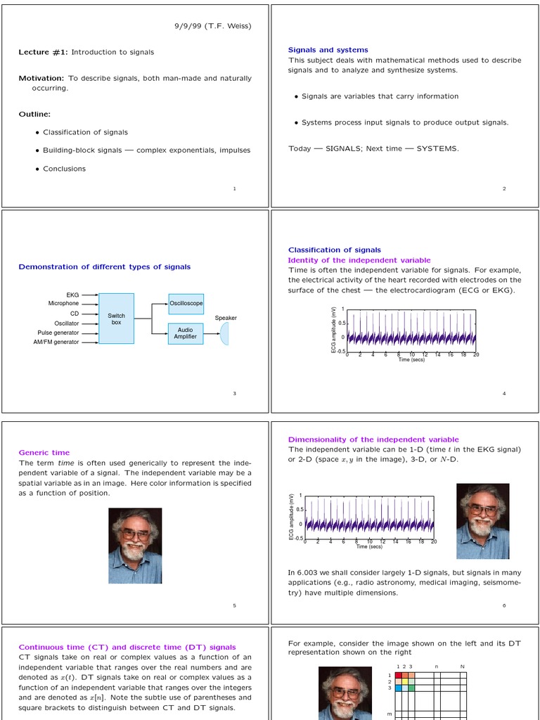 Signals Are Variables That Carry Information - Systems Process Input Signals To Produce Output ...