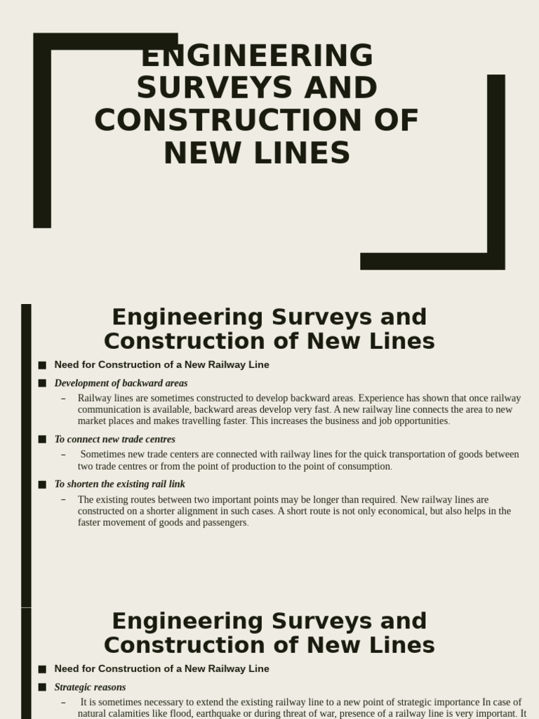 Engineering Surveys and | PDF | Surveying | Rail Transport