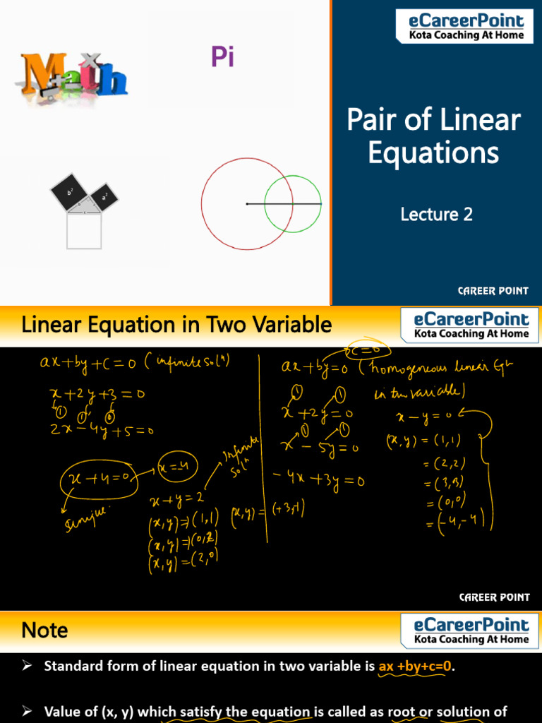 1005312pair of Linear Equation-2 | PDF | Equations | Theoretical ...