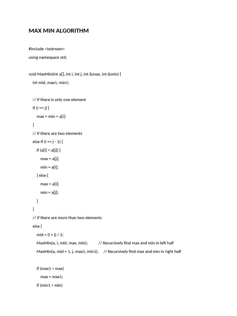 Max Min Algorithm | PDF
