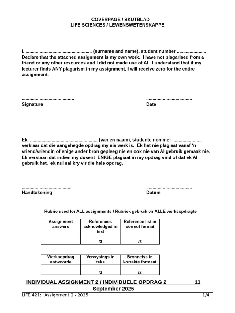 Life Sciences Assignment 2 Overview | PDF | Natural Selection | Evolution