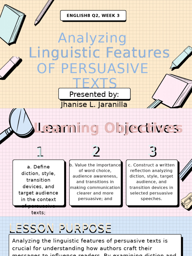 Analyzing Persuasive Text Features | PDF | Semantics | Reading ...