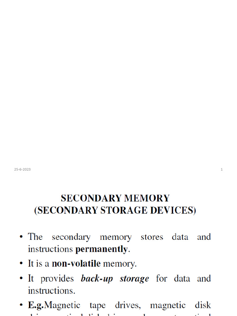 Secondary Storage Devices | PDF | Usb Flash Drive | Computer Data Storage