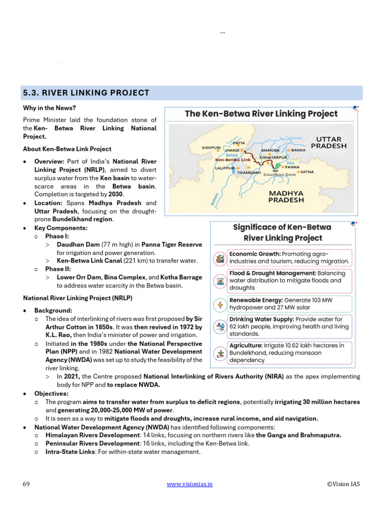 Ken-Betwa River Linking Project Overview | PDF | Physical Geography ...