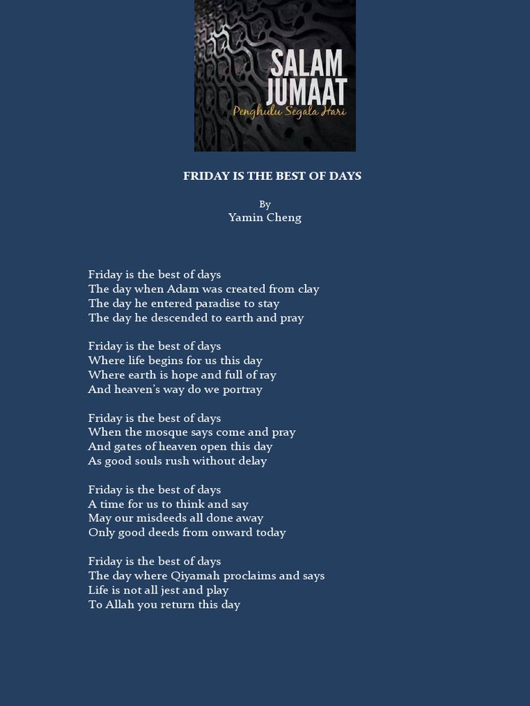 Friday Is The Best of Days Poem | PDF