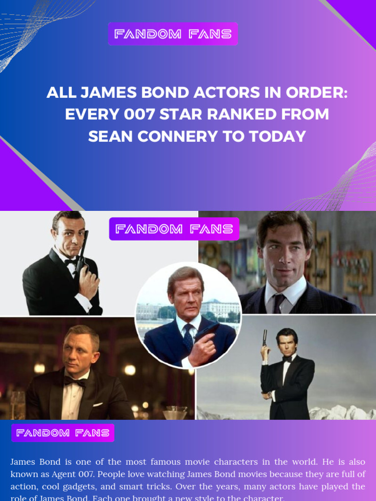 All James Bond Actors Ranked by Era | PDF