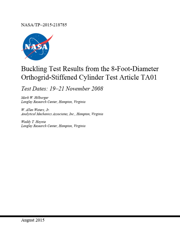 Experimental Results of Nasa | PDF | Buckling | Langley Research Center