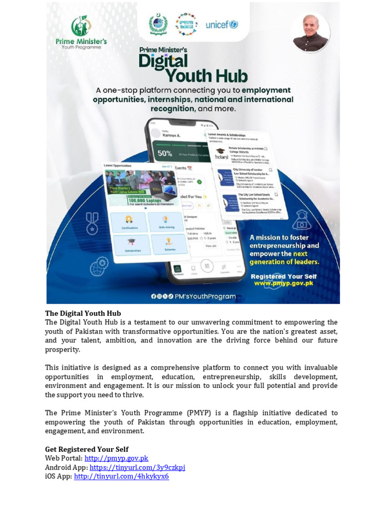 Digital Youth Hub: Empowering Pakistan's Youth | PDF