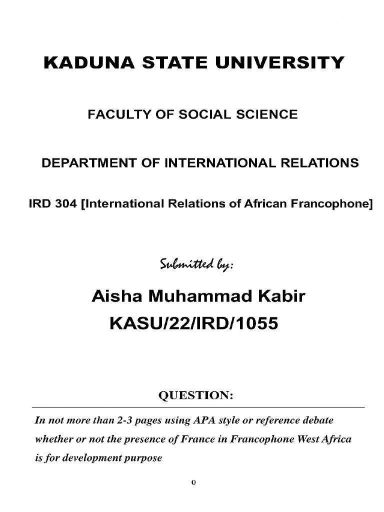 Assignment Cover Page | PDF
