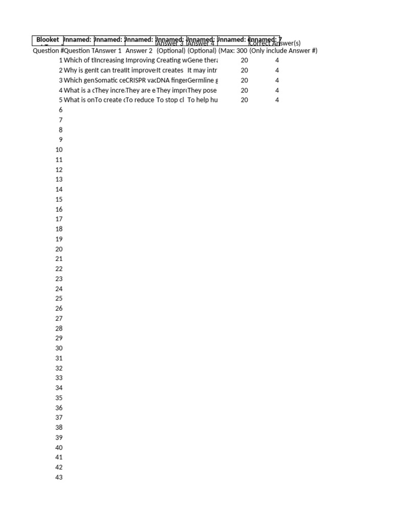Filled Blooket Spreadsheet | PDF
