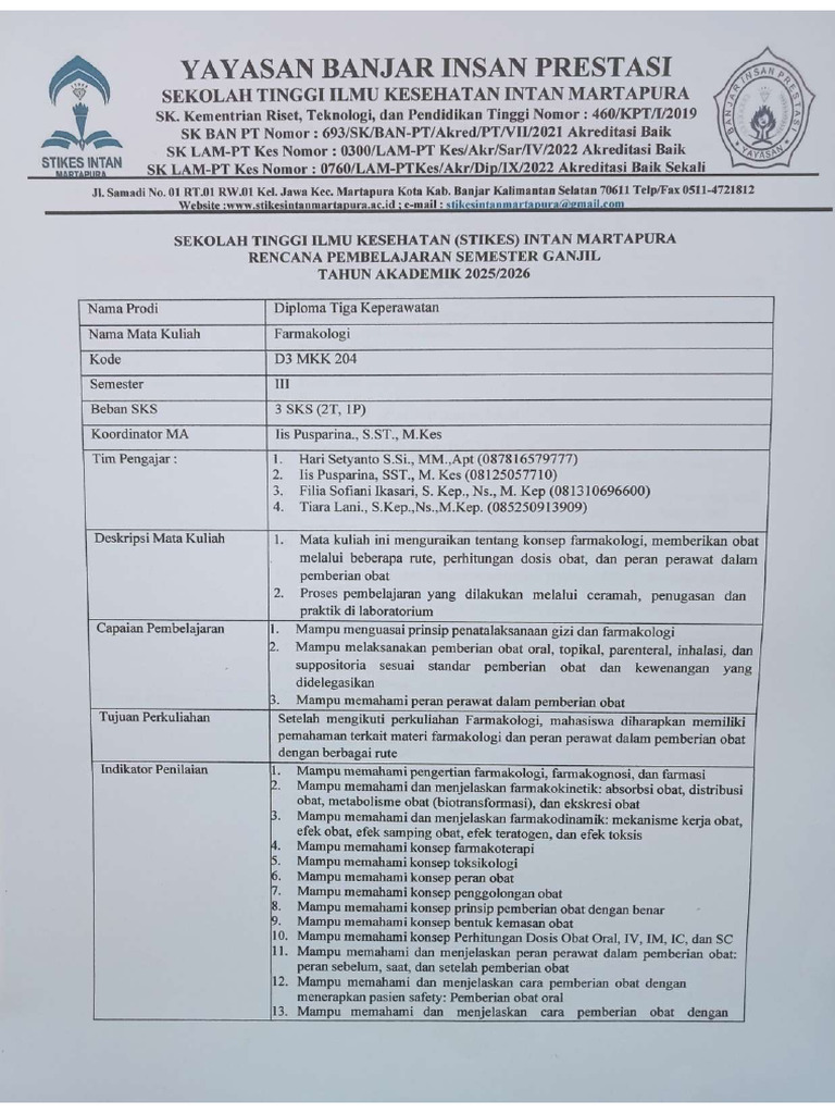 Rps Farmakologi d3. 2025 | PDF