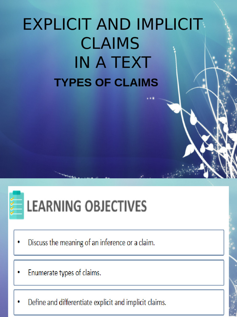 Inference Types of Claims Intro | PDF