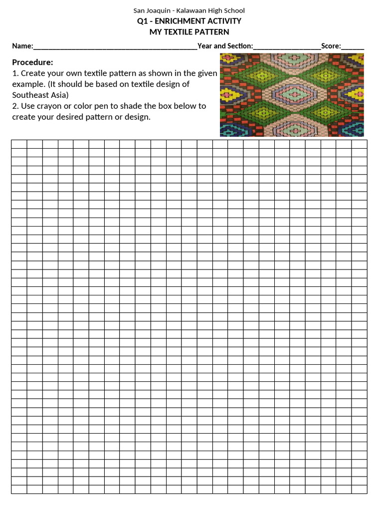 Textile Pattern Design Activity | PDF