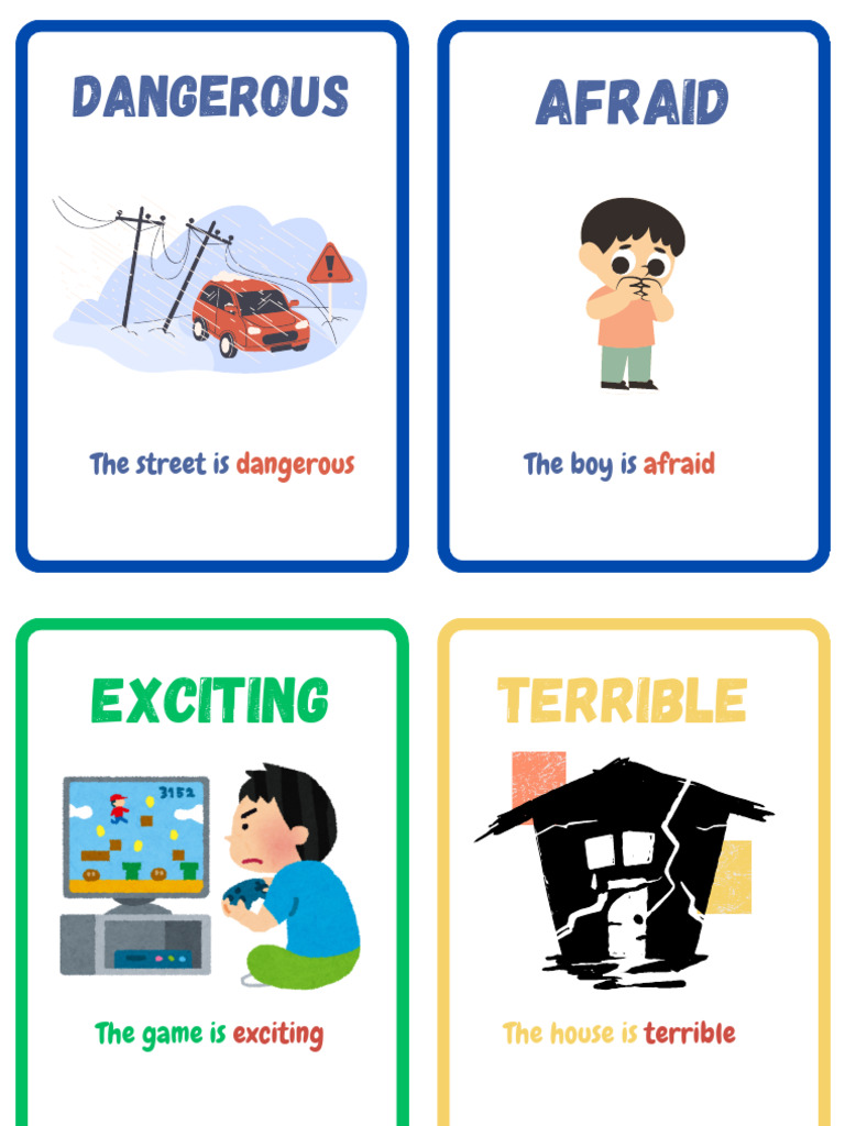 Adjective Flashcards for Learning | PDF