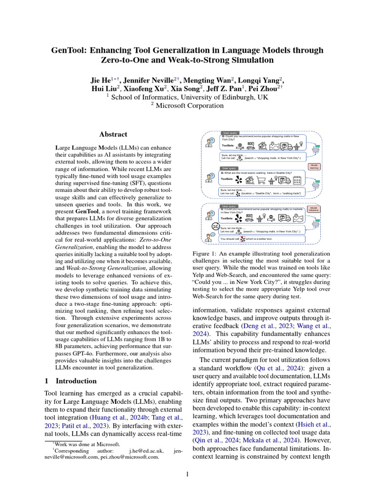 GenTool - Enhancing Tool Generalization in Language Models Through Zero-To-One and Weak-To ...