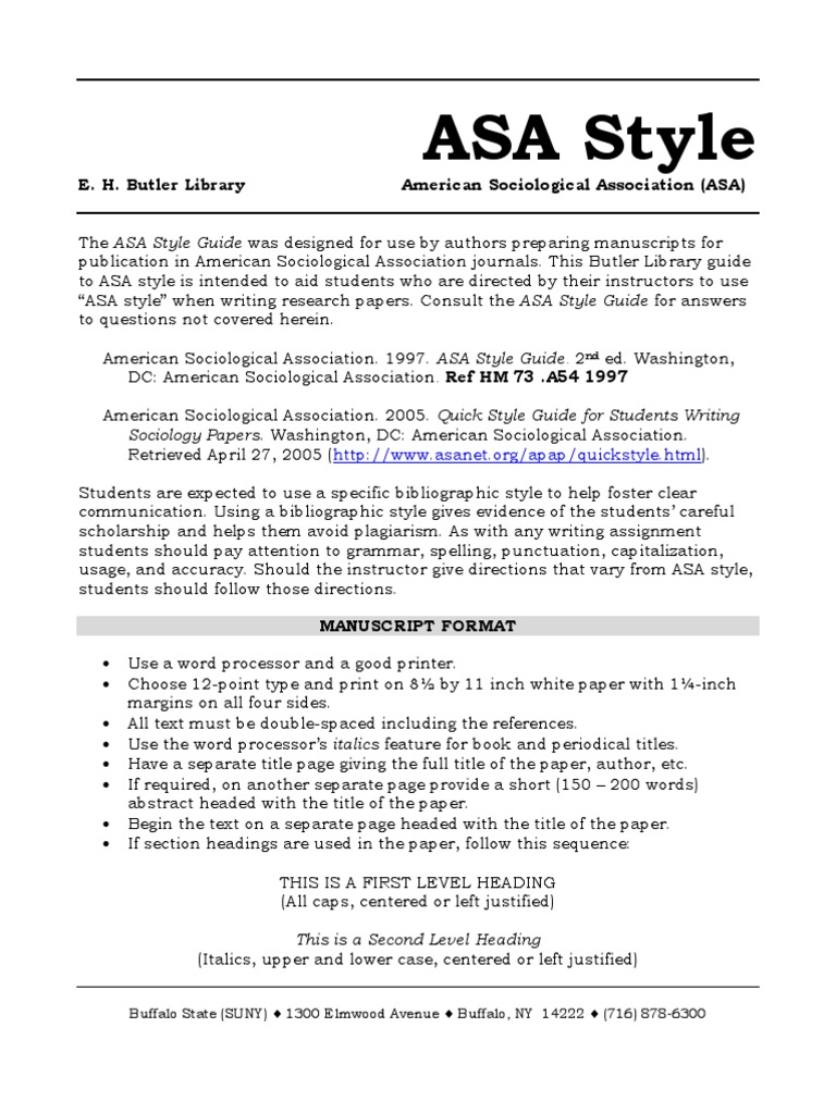 ASA Style Guide for Research Papers | PDF | Citation | Quotation Mark