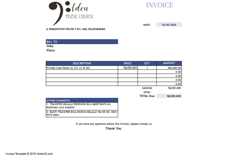 Invoice Gebi Mei 2025 | PDF