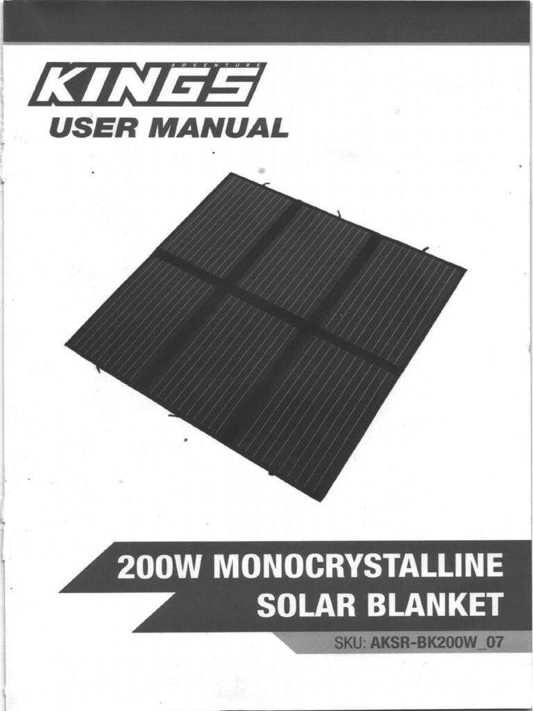 Kings 200W Solar Blanket - Kings | PDF | Battery Charger | Electrical ...