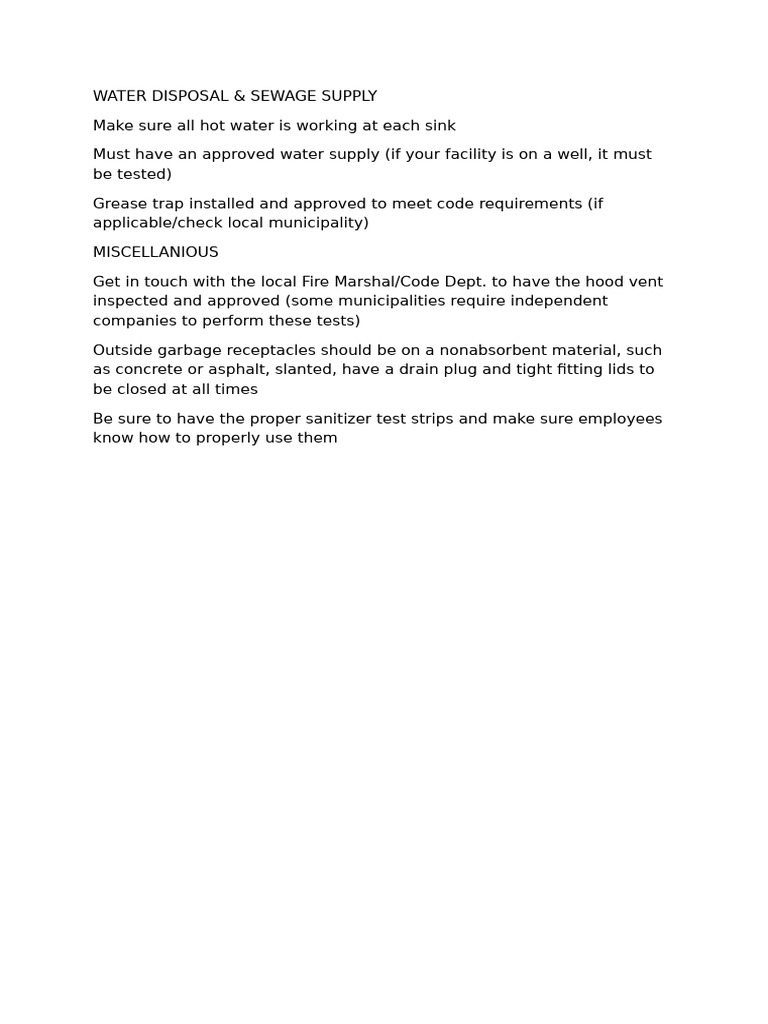 Water Disposal and Sewage Guidelines | PDF