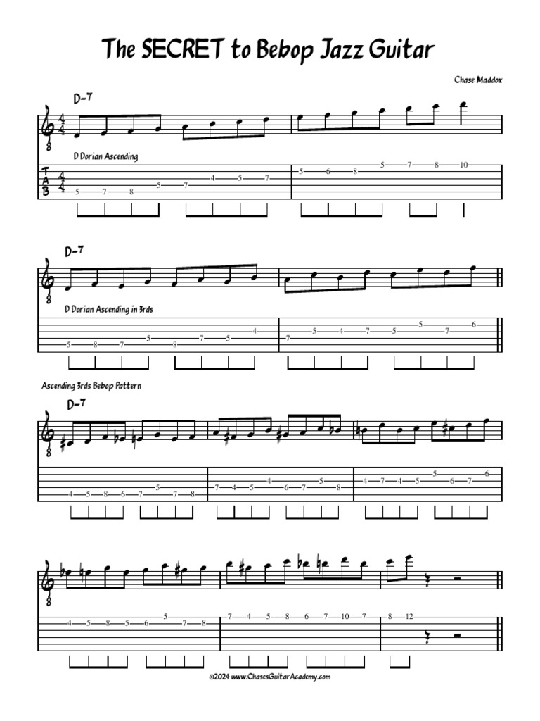 Bebop Jazz Guitar Techniques Guide | PDF | American Popular Music ...
