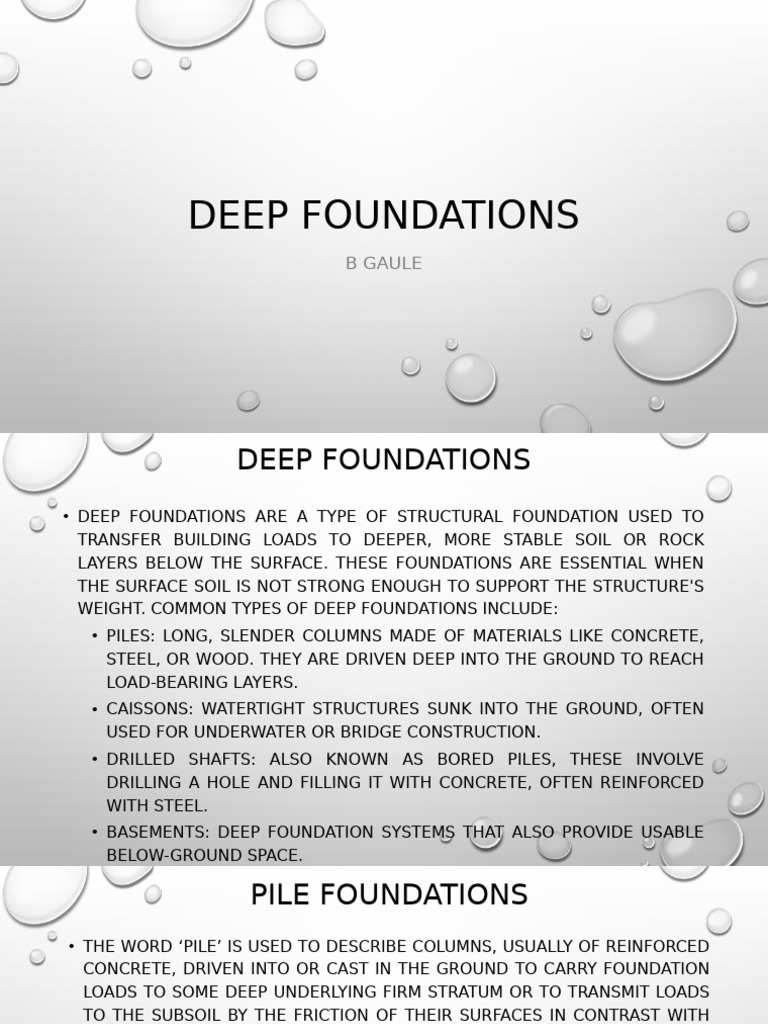Understanding Deep Foundations and Piles | PDF | Foundation ...