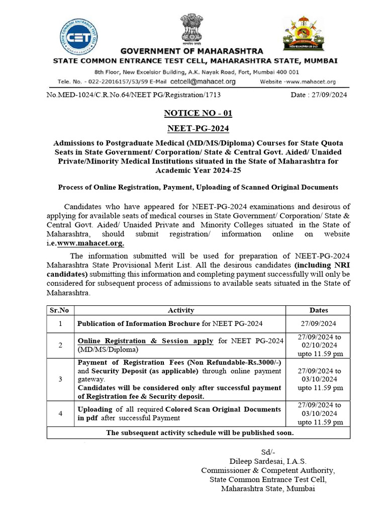 Notice No.01 Registration | PDF | Doctor Of Medicine | Career And ...