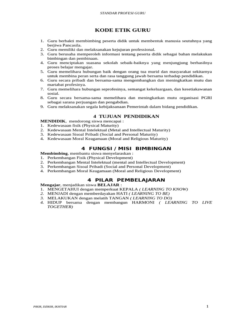 Kode Etik Guru | PDF