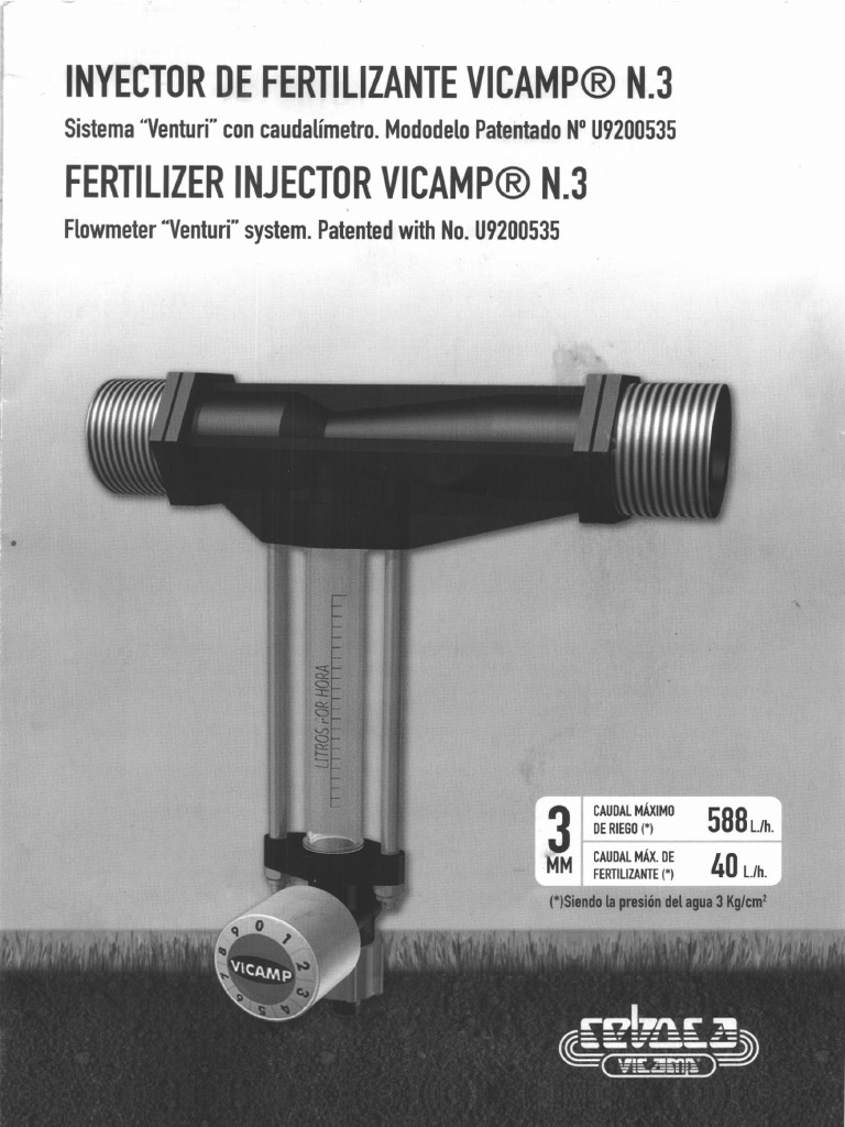 Venturi Fertilizer Injector N.3 Guide | PDF | Pump | Irrigation