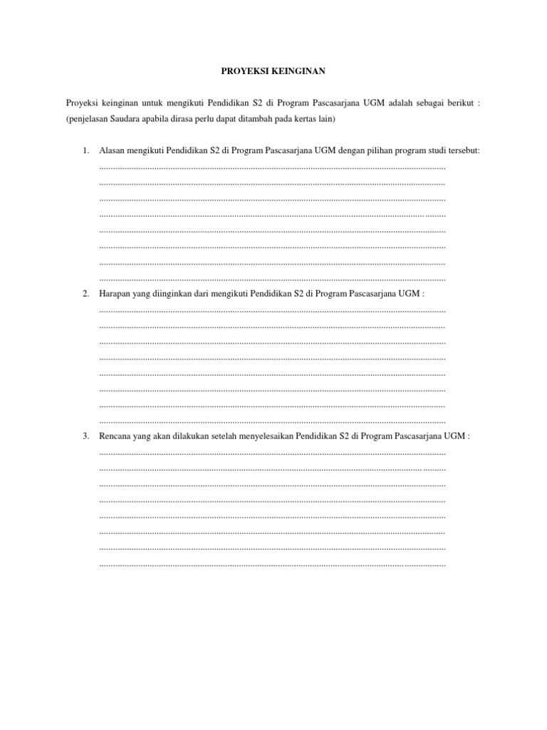 Form Proyeksi Keinginan | PDF | Bisnis | Seni