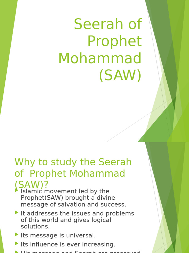 Seerah of Prophet Mohammad (SAW) Overview | PDF | Muhammad | Prophets ...