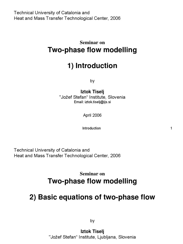 Two-Phase Flow Seminar Insights | PDF | Navier–Stokes Equations | Fluid ...
