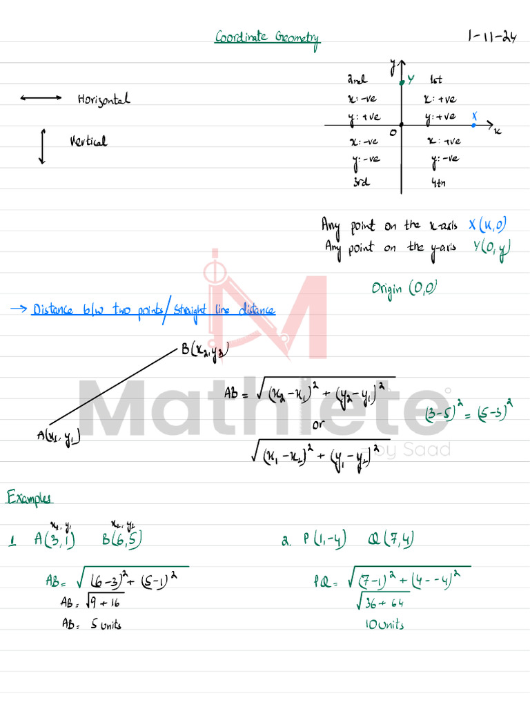 Coordinate Geometry Concepts and Examples | PDF | Slope | Mathematics