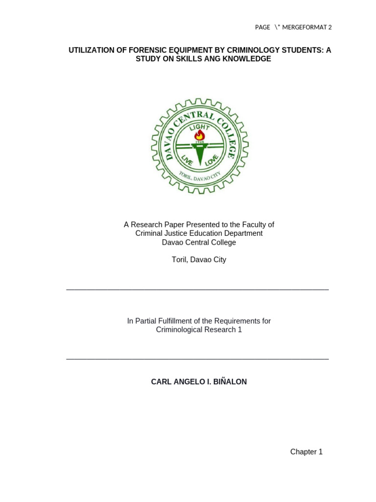 Analyzing The Forensic Laboratory Equipment Utilization Skills of DCC ...