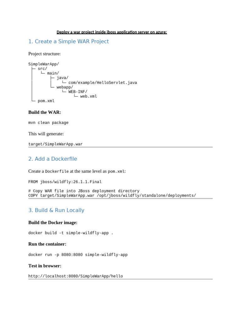 Deploy A War Project Inside Jboss Application Server On Azure | PDF | Utility Software ...