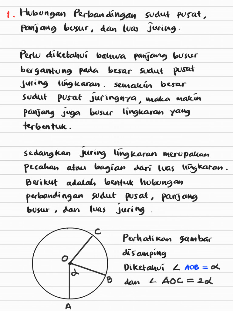 Panjang Busur, Luas Juring, Dan Luas Tembereng - 251001 - 131856 | PDF