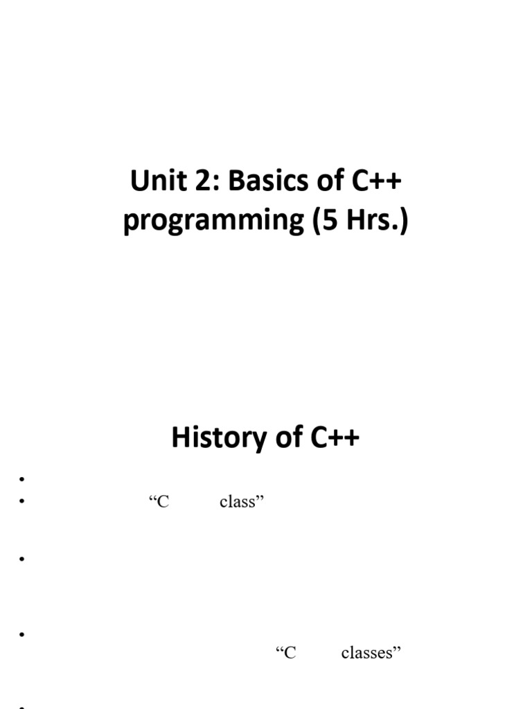 Unit 2 Basics of C - Programming BitinfoNepal | PDF | C++ | Data Type