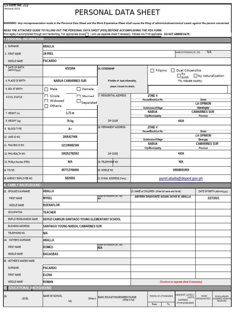 CS Form No. 212 Revised 2025 Guide | PDF | Government
