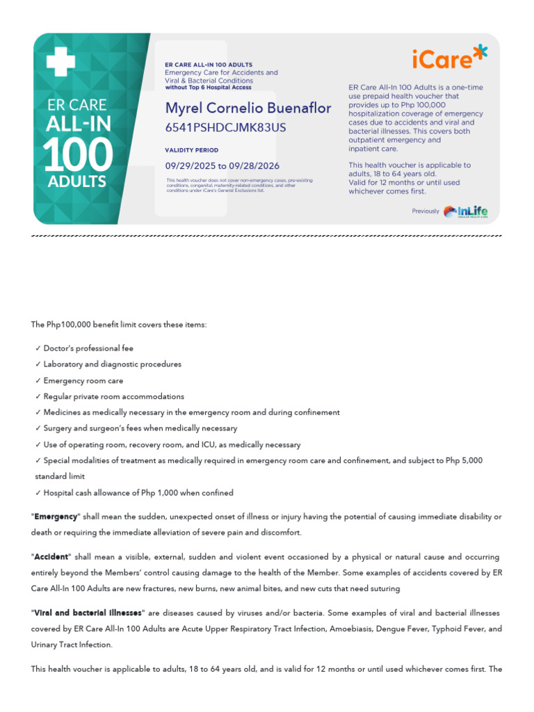 ER Care All-In 100 Adults Overview | PDF | Emergency Department | Surgery