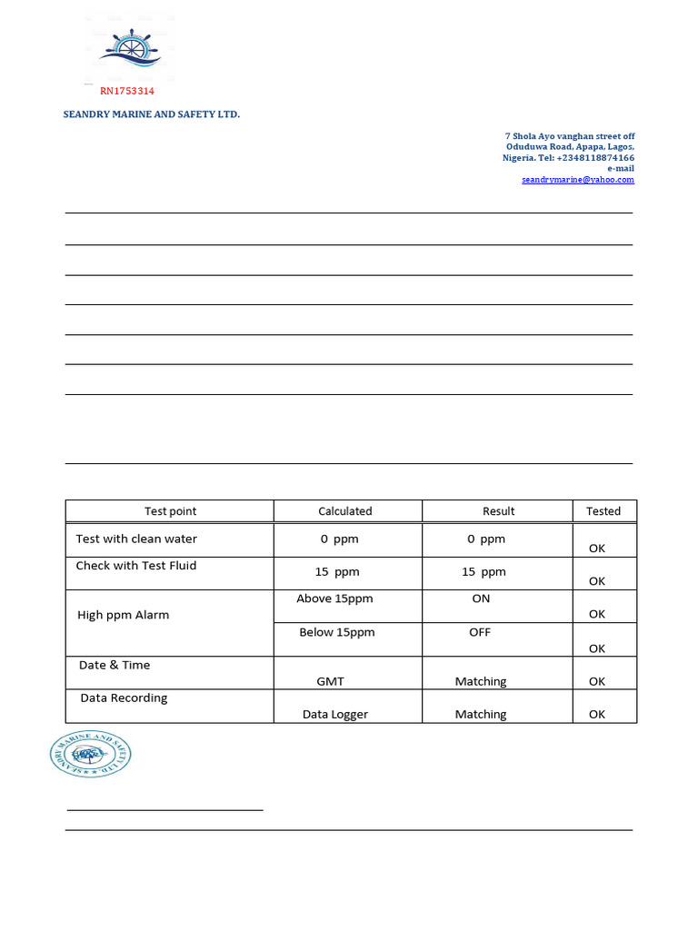 Calibration Check Certificate CORAL | PDF
