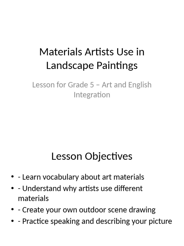 Materials Artists Use Grade5 | PDF