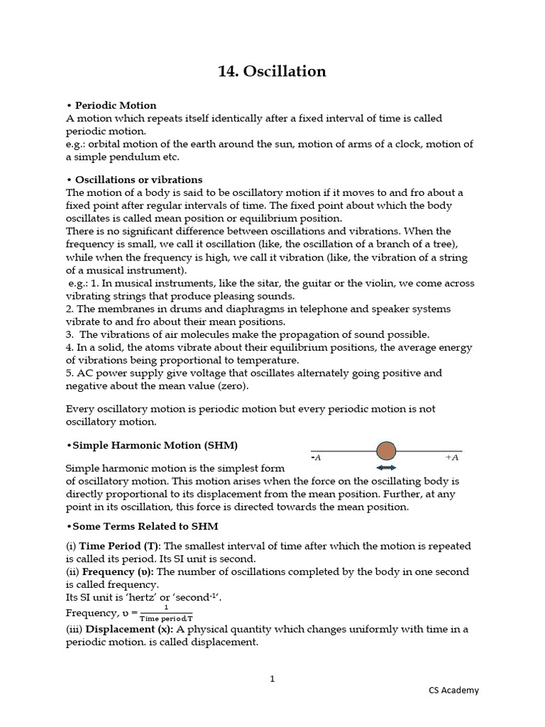 14 Oscillation | PDF | Oscillation | Resonance