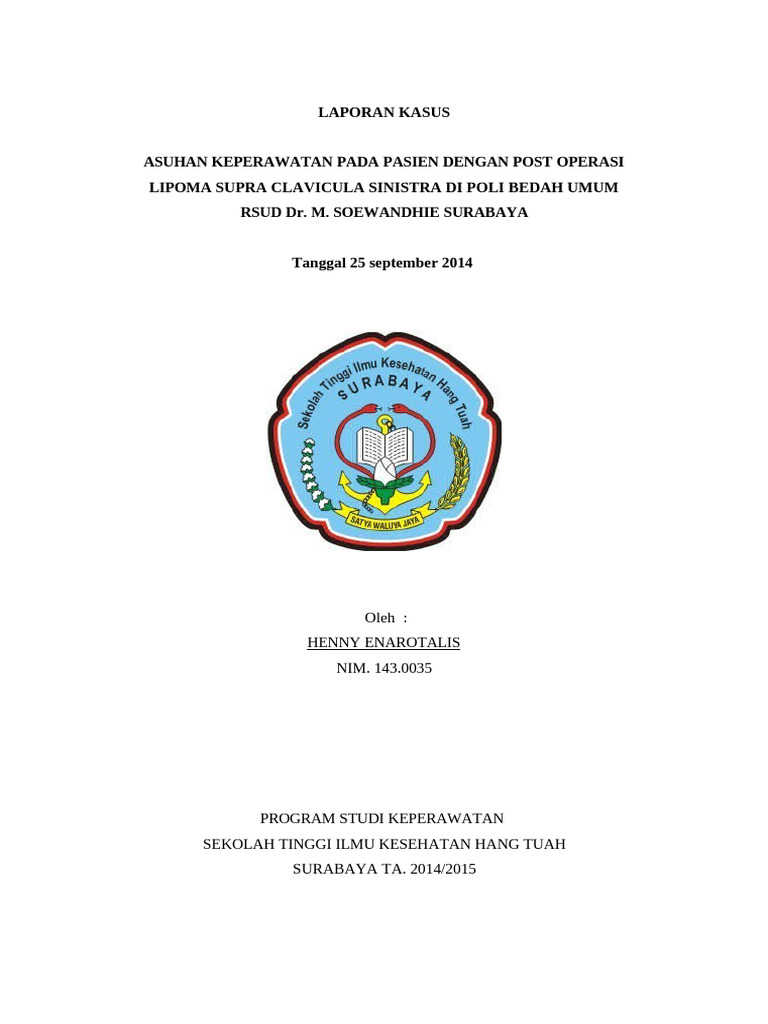 Asuhan Keperawatan Pasien Post Operasi Lipoma | PDF