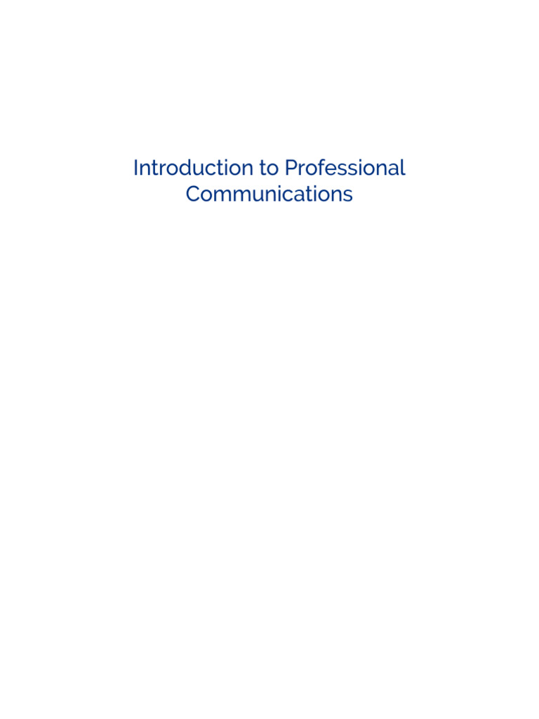 Professional Communications Guide | PDF | Communication | Thought
