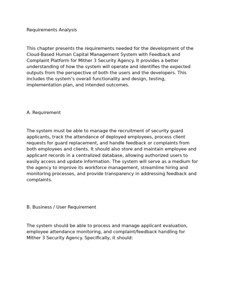 MITHER3 Requirements Analysis | PDF | Human Resource Management | Business